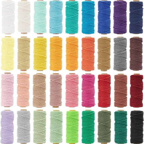 Other | 36 Colors Macrame Cord 3mm X 1188 Yards Natural Colored Macrame ...